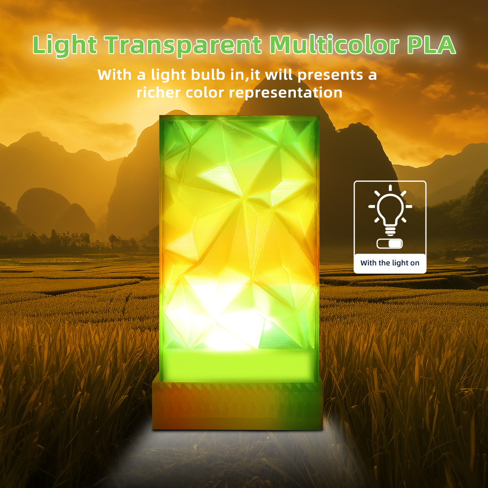 3DHoJor Crystal Rainbow PLA - 3D Filament 1.75mm 1KG
